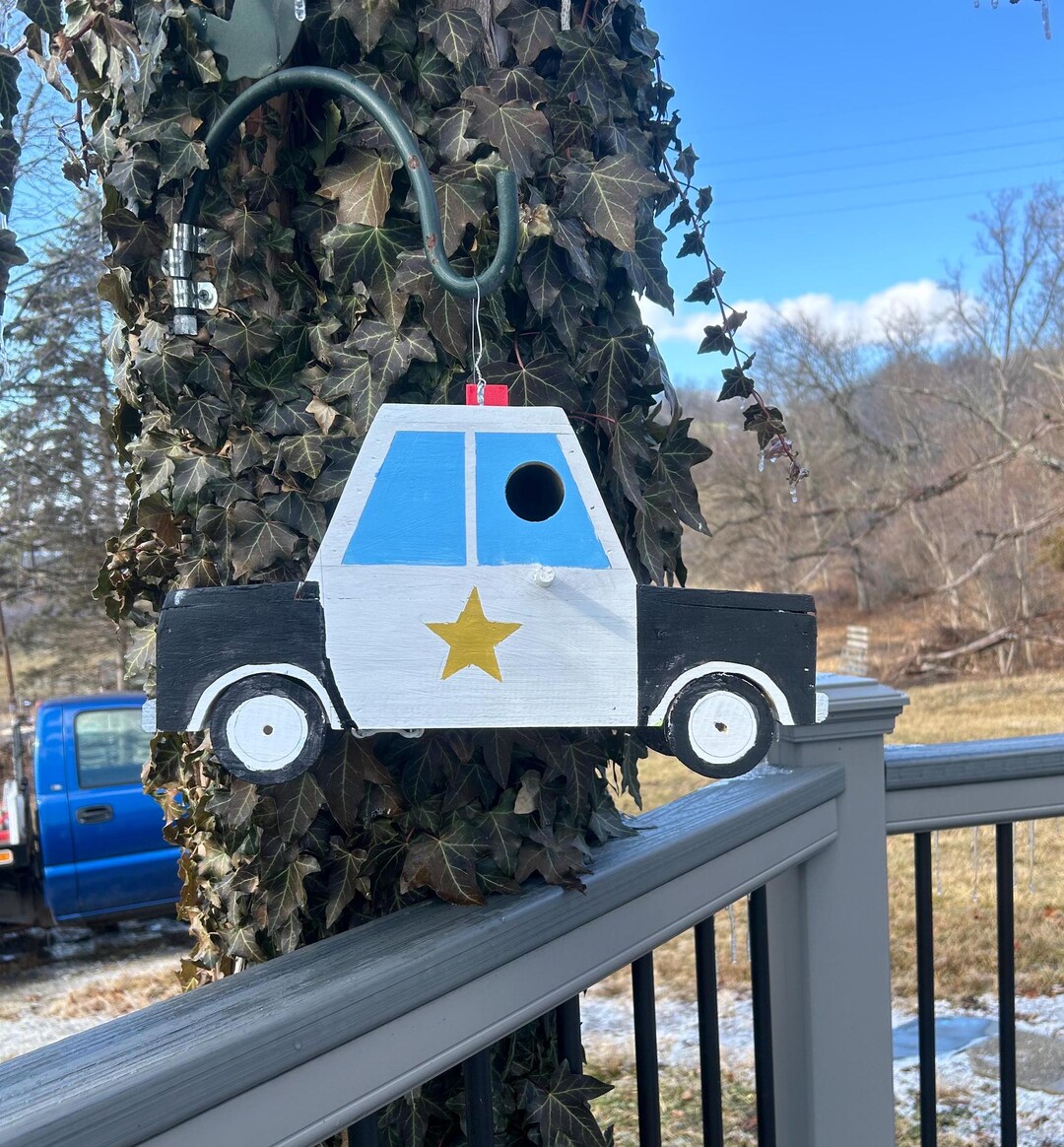 Handcrafted Police Car Birdhouse - Etsy