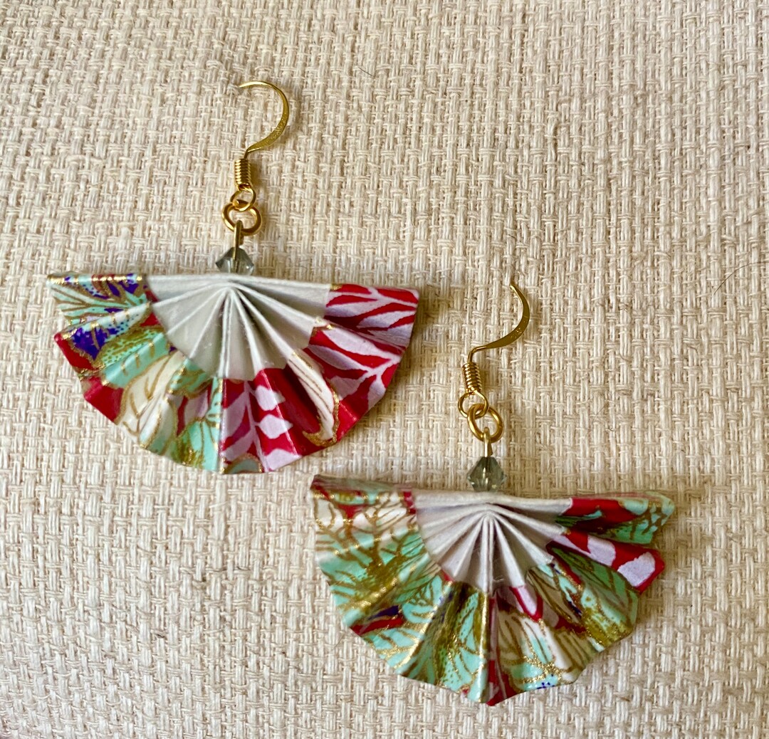 Origami Fan Earrings - Etsy