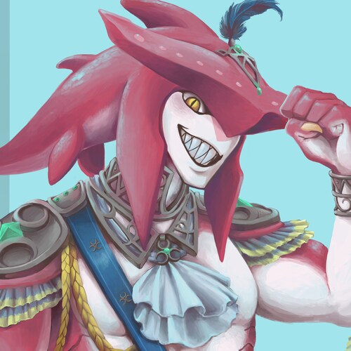 Sidon Zora Prince Art Print Legend of Zelda Breath of the - Etsy