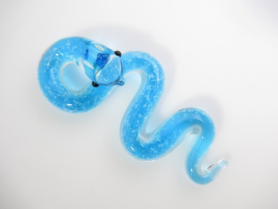 1 Turquoise Luminous Snake Reptile Handmade Glass Lampwork | Etsy