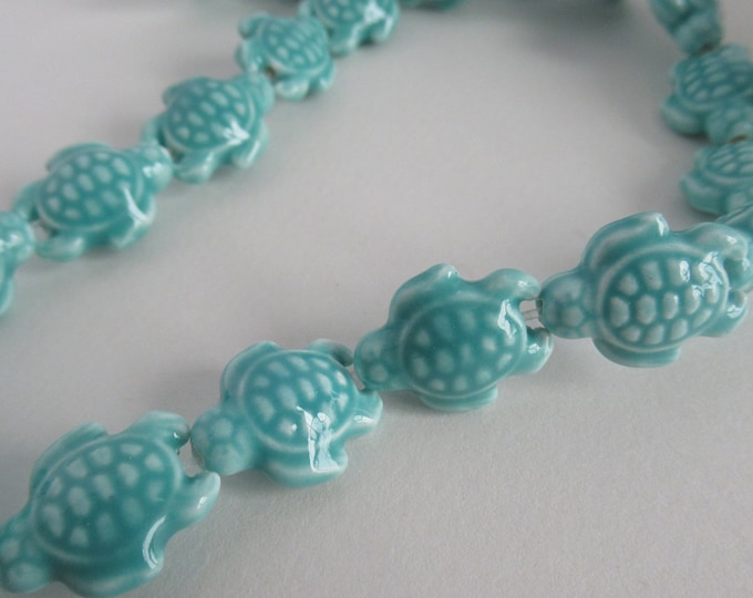 1 Strand 21 Pieces Handmade Turtle/tortoise TURQUOISE Handmade ...