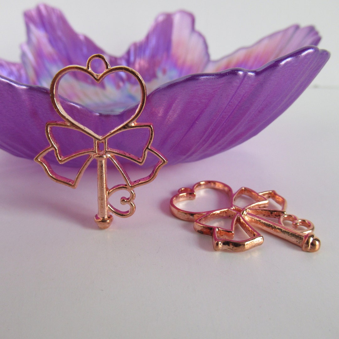 4 Rose Gold Plated Open Bezel Key/skeleton Key for Resin 38.5 Mm X 29.5 ...