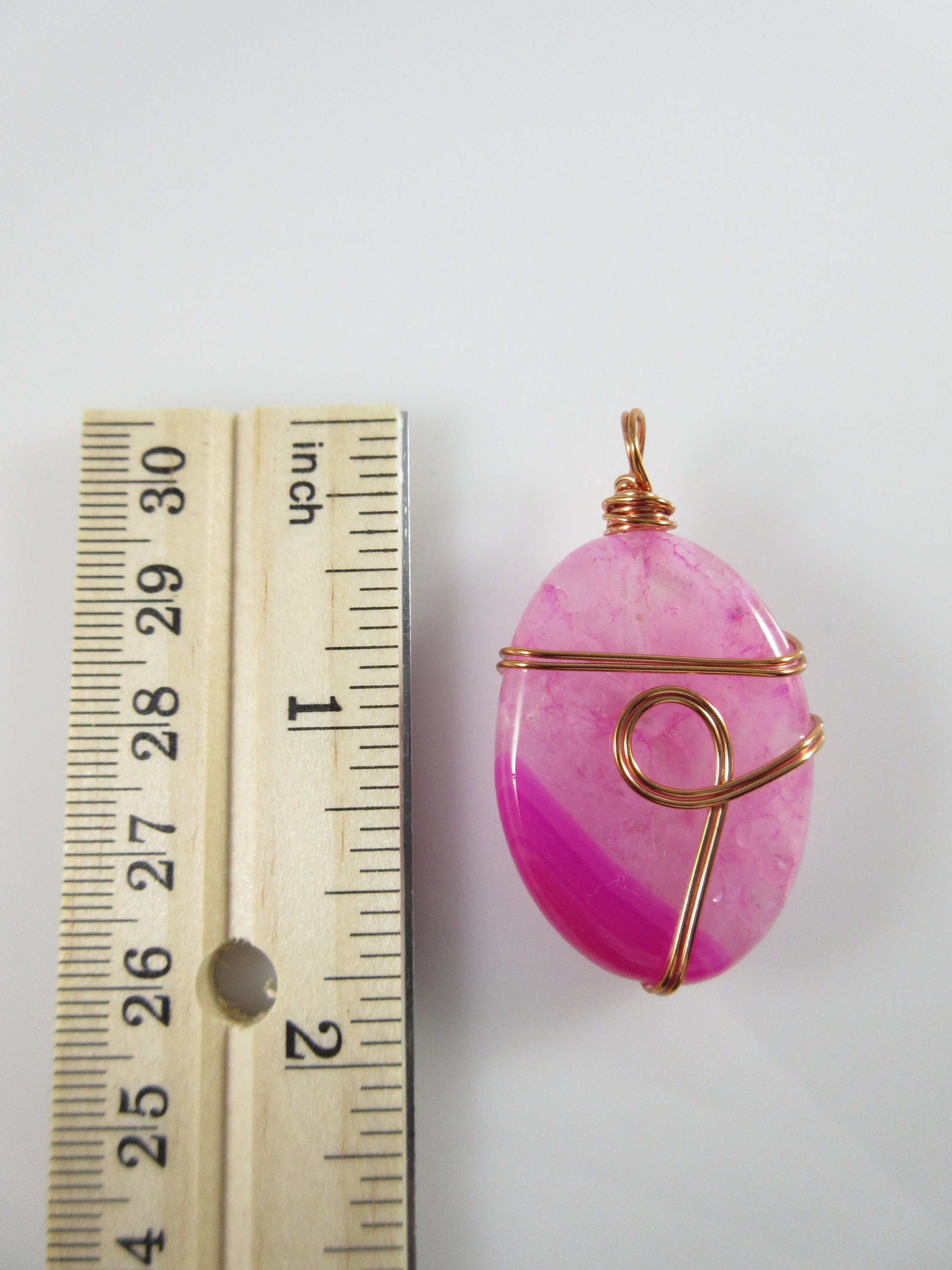 Light Pink Crystal and Pink Agate Stone Copper Wire Wrapped - Etsy