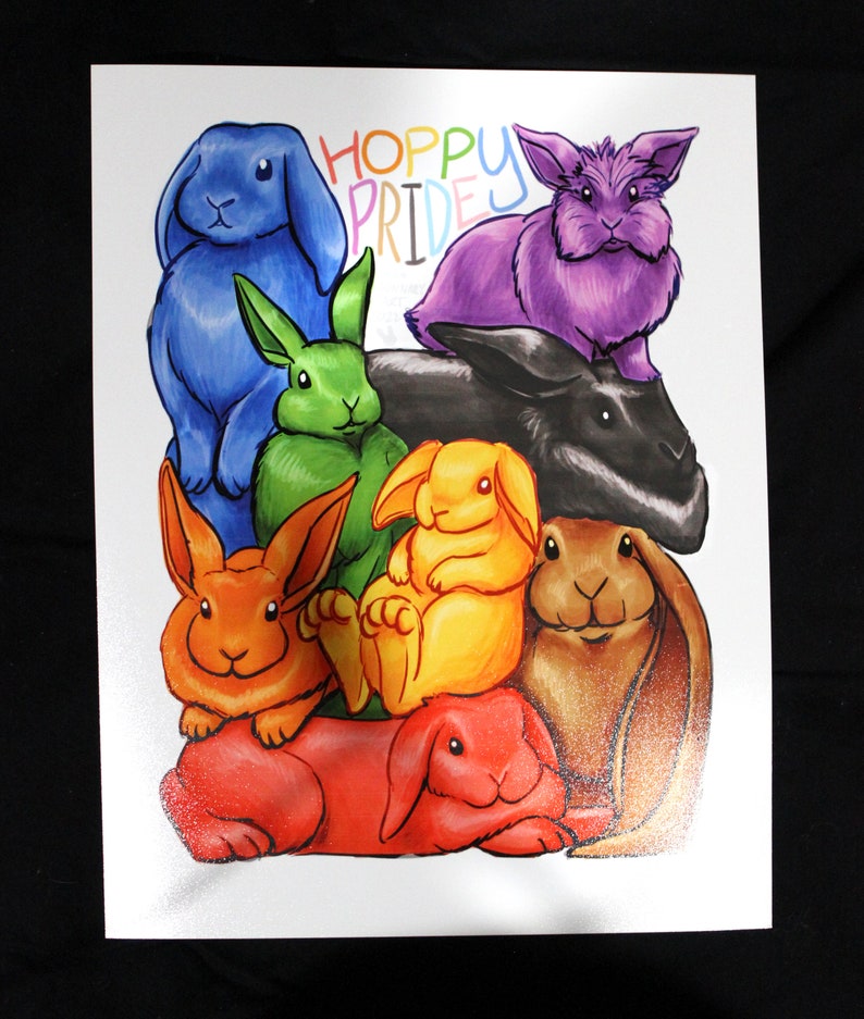 Pride Flag Bunny Print - Etsy