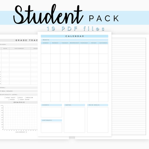 Student Organization Pack Student Template Pack Printable - Etsy