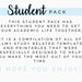 Student Organization Pack Student Template Pack Printable - Etsy