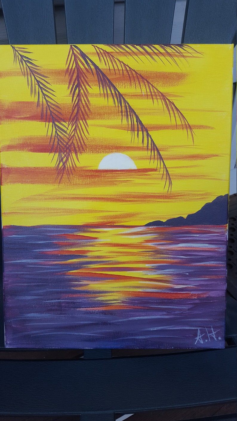 Sunset Painting on Canvas - Etsy