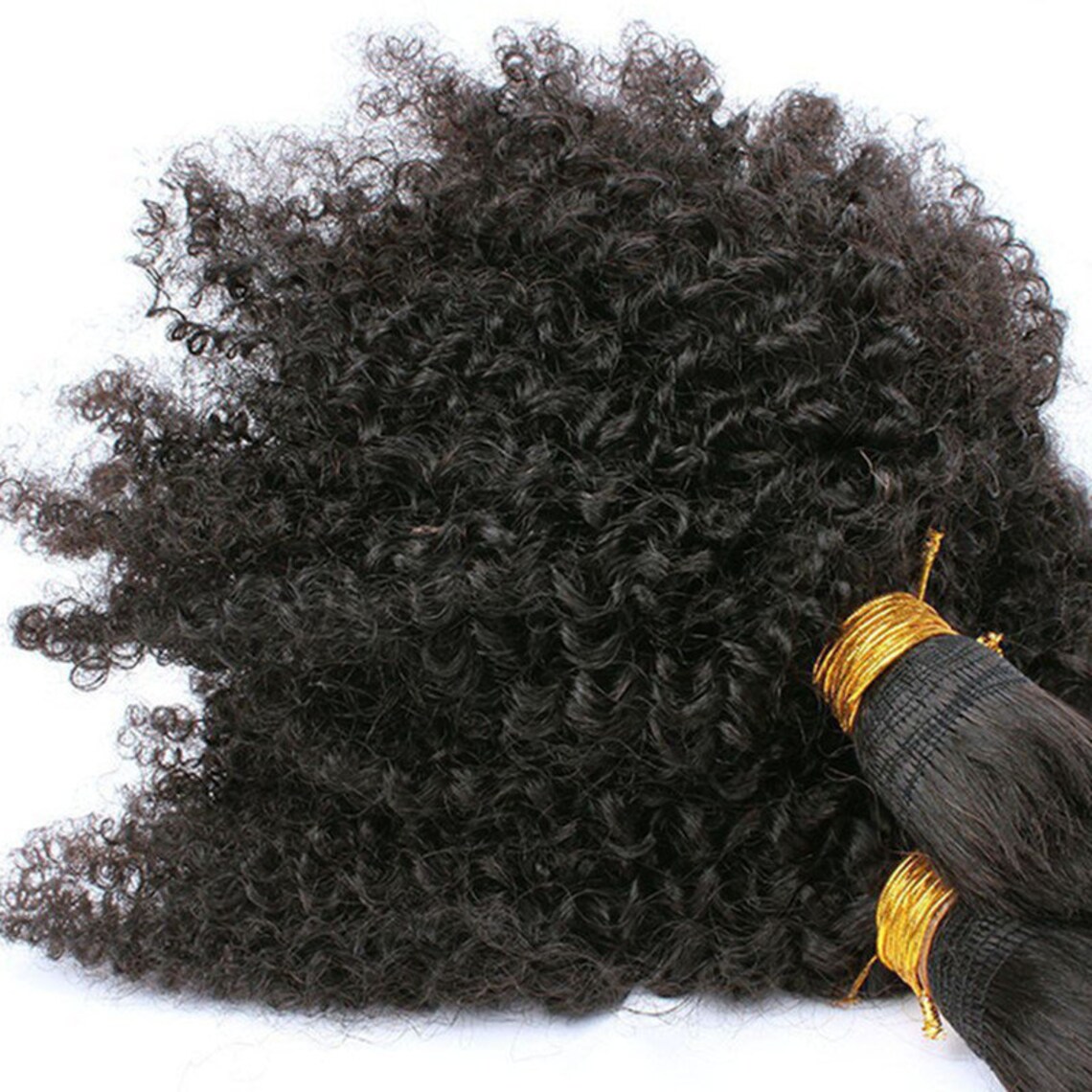 3 Bundles Human Hair Bulk Hair Natural Black Color Afro Kinky Etsy