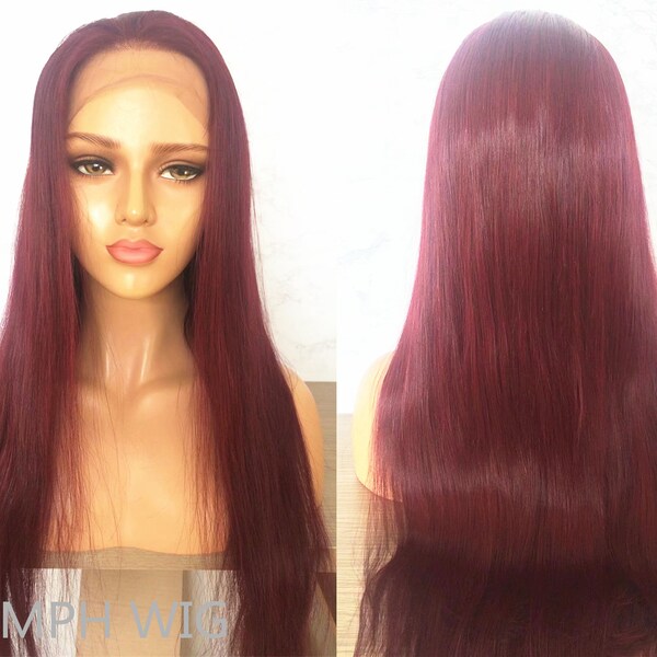 Burgundy Lace Wig - Etsy