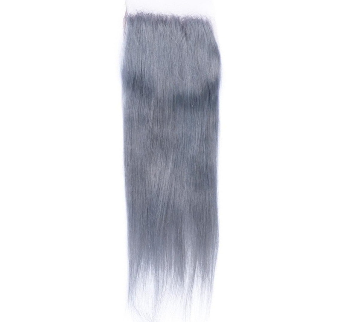 3bundles Sliver Grey Human Hair Extensions With Hair Closure - Etsy