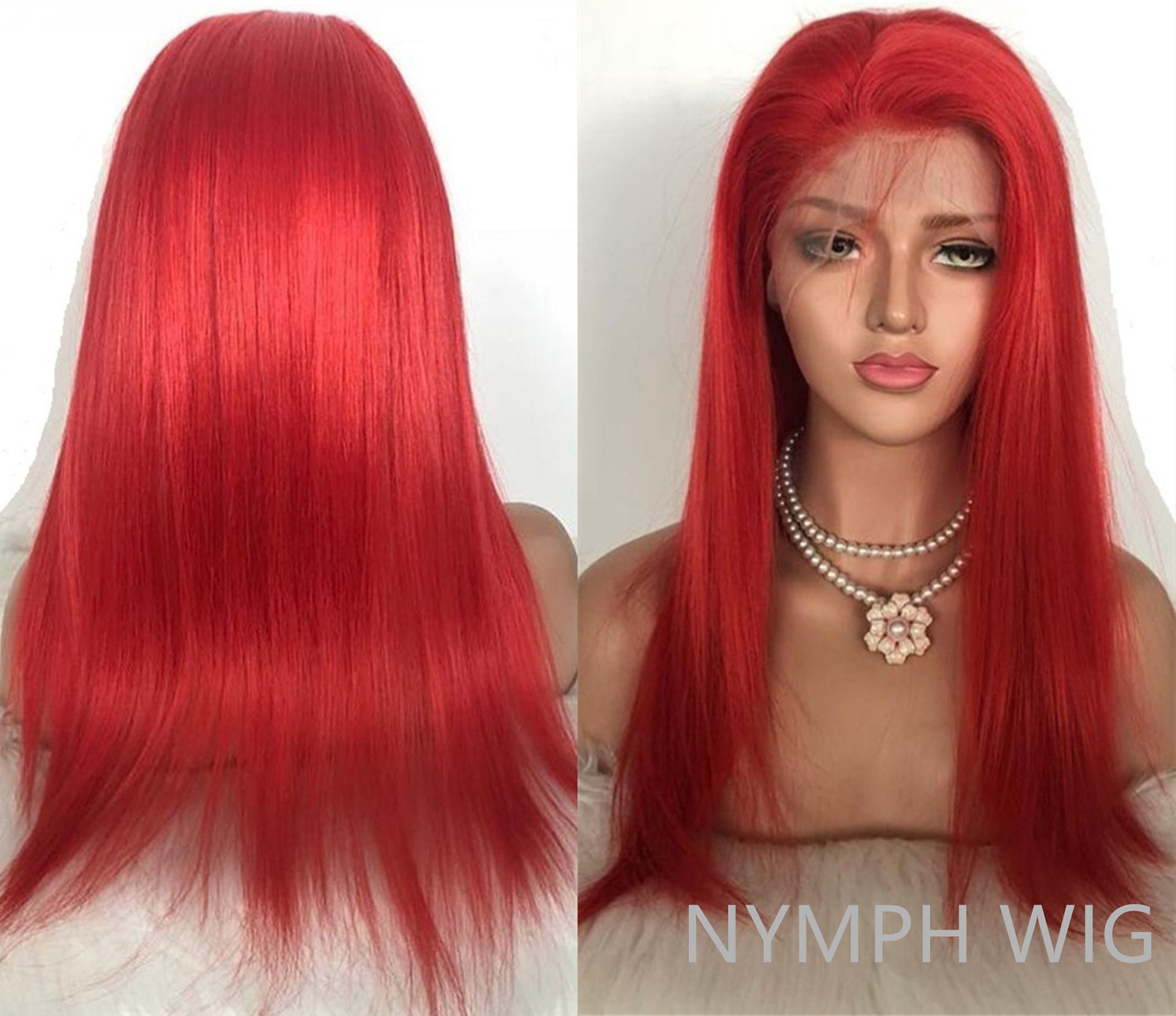 Ombre Red Hair Wig for Women Wigs Frontal Lace 13X4 Human Hair - Etsy