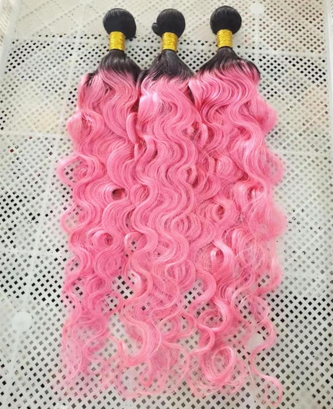 3bundles Ombre 2tone 1b/ Pink Human Hair Bundles Pink Brazilian Hair ...