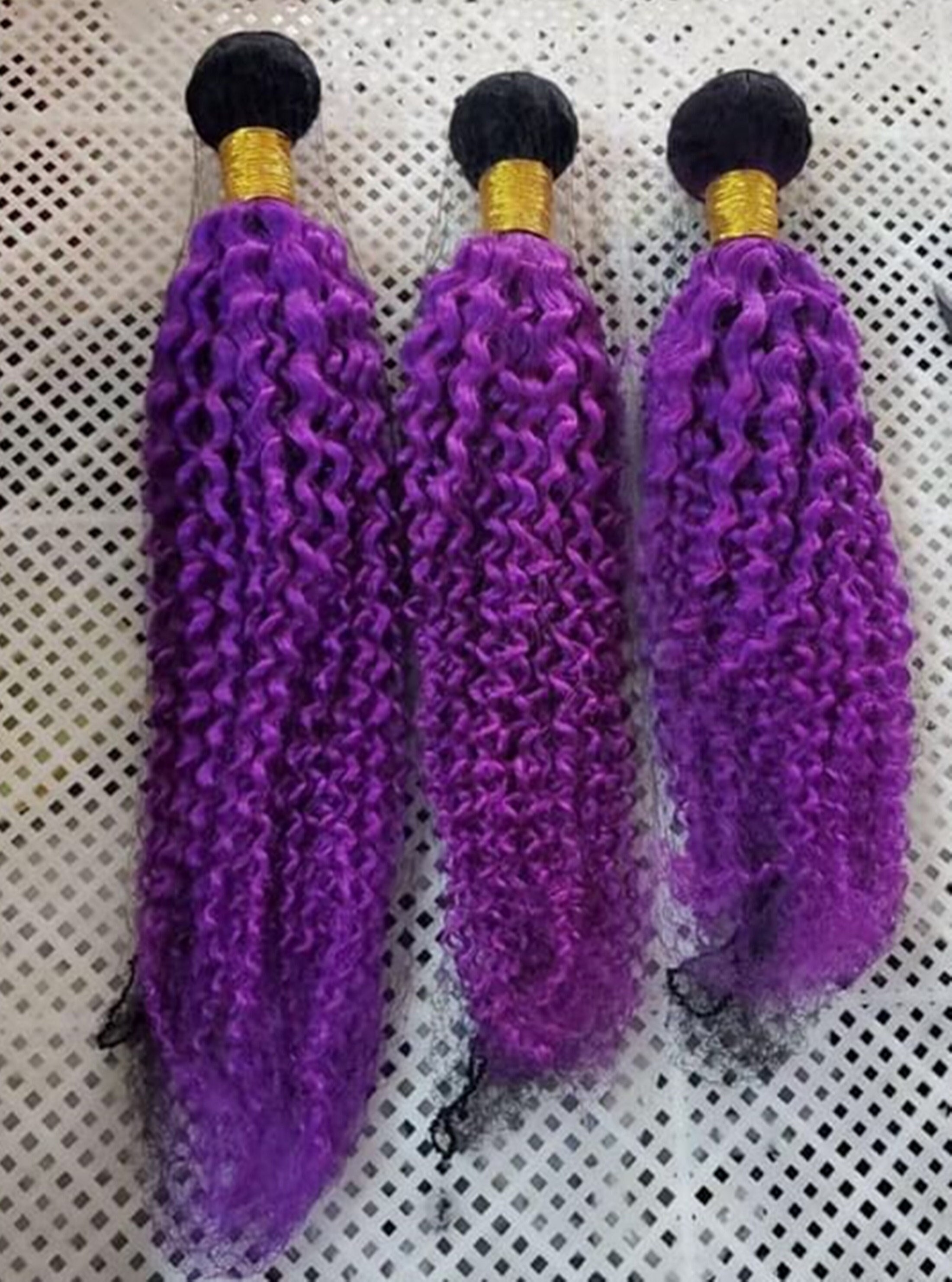 3bundles Ombre 1b/purple Black Root and Purle Hair Purple Hair Bundles ...