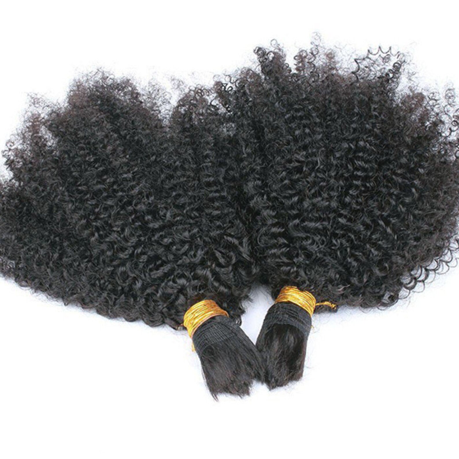 3 Bundles Human Hair Bulk Hair Natural Black Color Afro Kinky Etsy