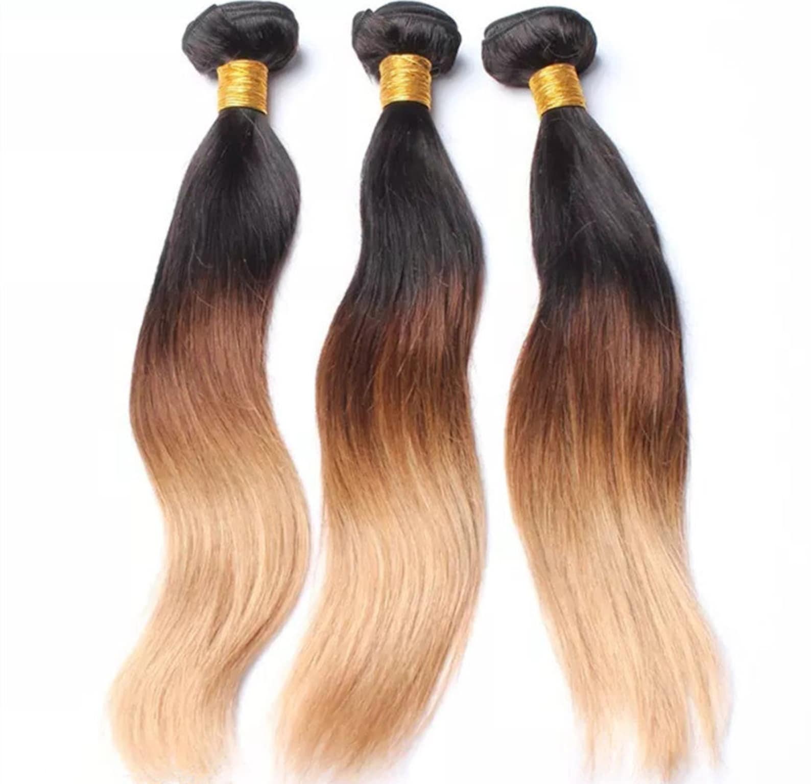 3 Bundles Ombre Human Hair Extensions 3tone 1b/4/27 Colour - Etsy