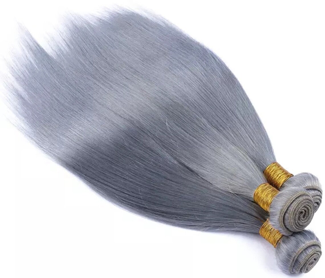3bundles Grey Human Hair Extensions Ash Grey Human Hair - Etsy