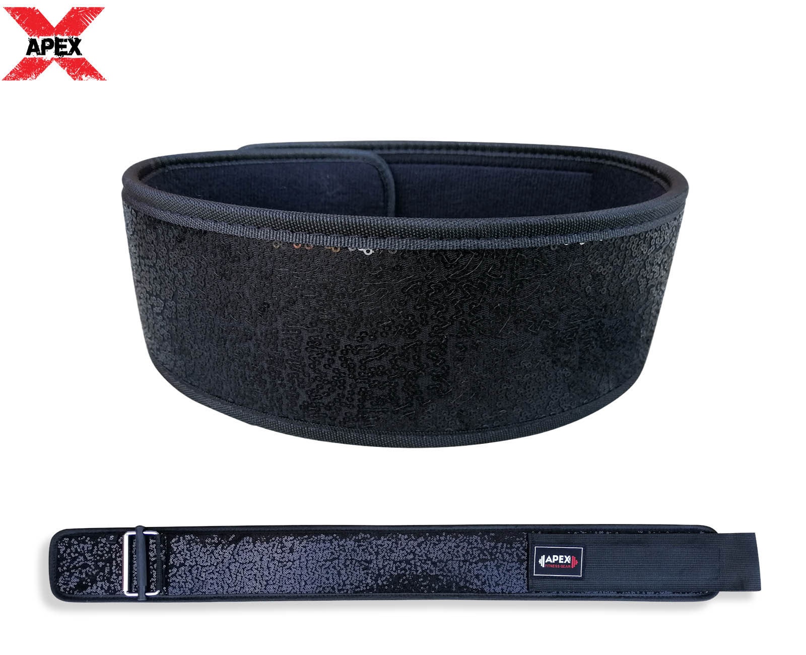 Self-locking Weight Lifting Belt Straight 4.0 Black Sparkle Back ...