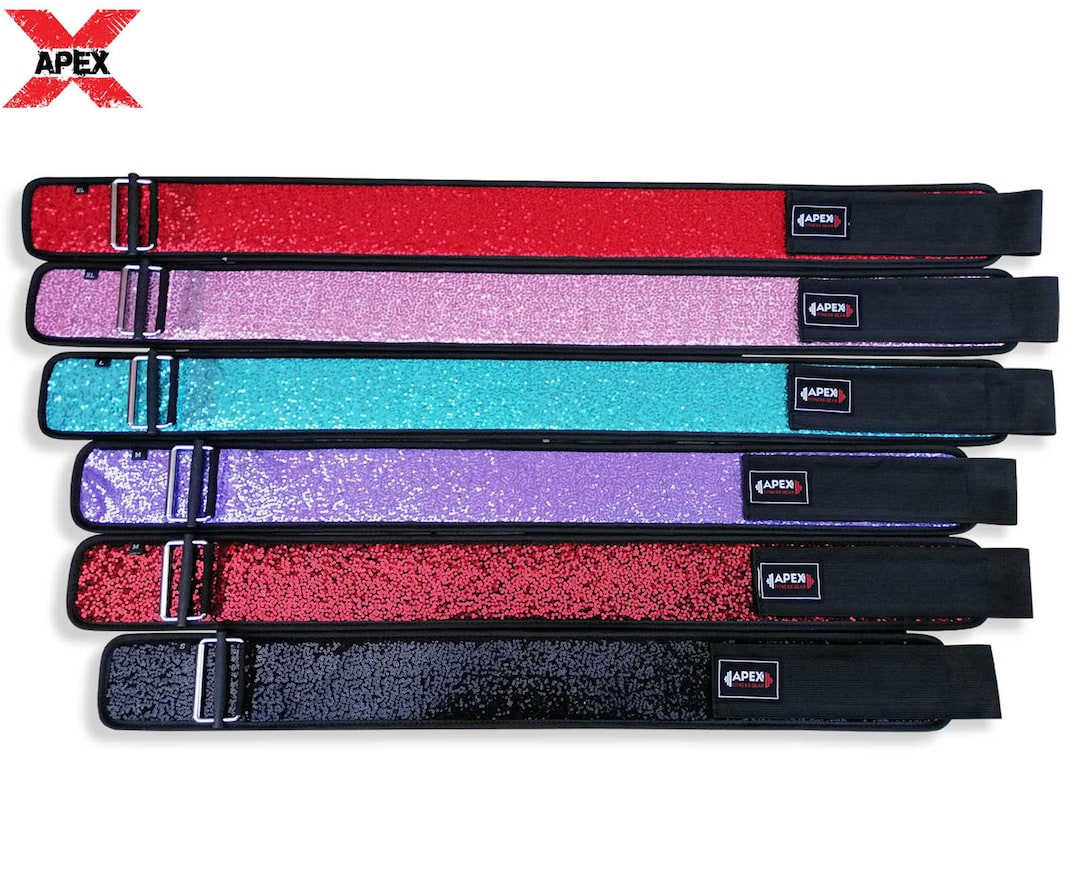 Self-locking Weight Lifting Belt Straight 4.0” Sparkle Back Support ...