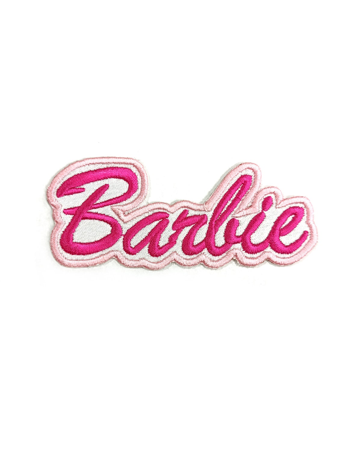 Pink Barbie Logo Embroidery Iron on Sew on Patch Embroidered Badge ...