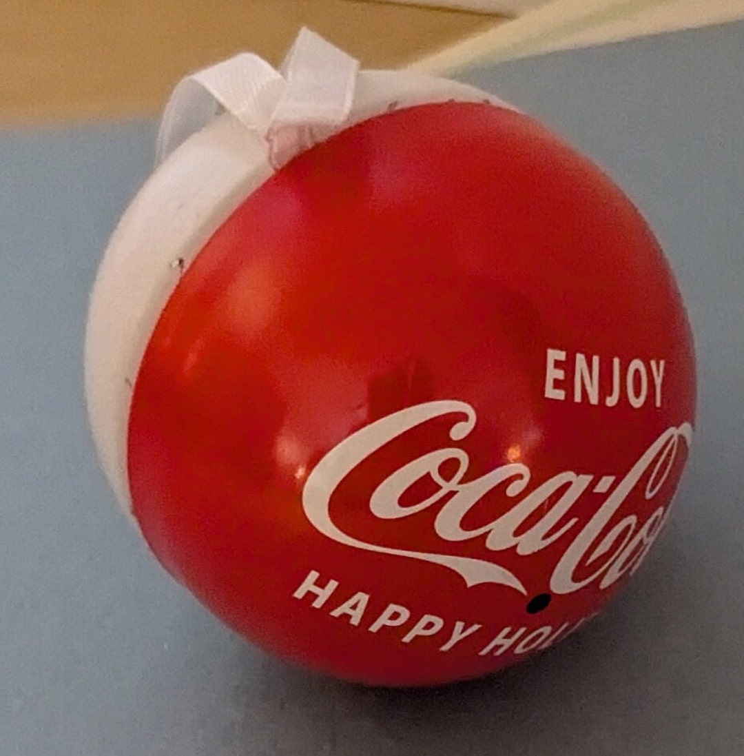 Christmas Ornament Coca Cola Ball Two-piece Metal Tin Gift Box ...