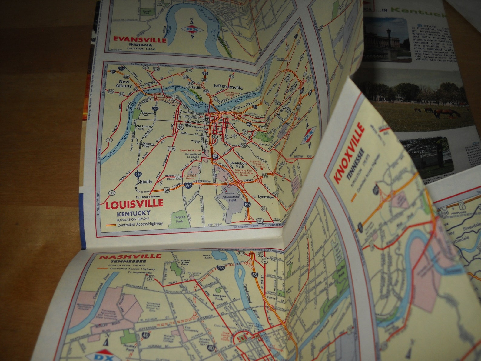 Road Map Gas Station Vintage 1968 Sunray DX Sun Oil Kentucky - Etsy