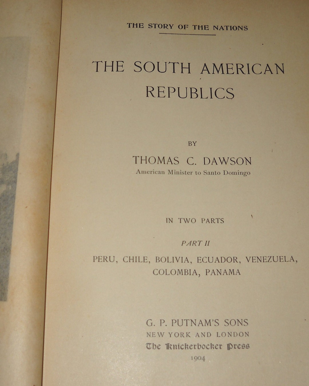 Book Antique South America the Story of the Nations G P Putnam's Sons ...