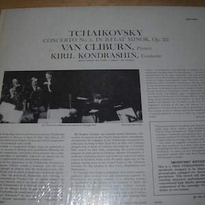 LP 33 1/3 Stereo Van Cliburn Kiril Kondrashin Tchaikovsky Concerto No. 1 in B-flat Minor Op 23 ...