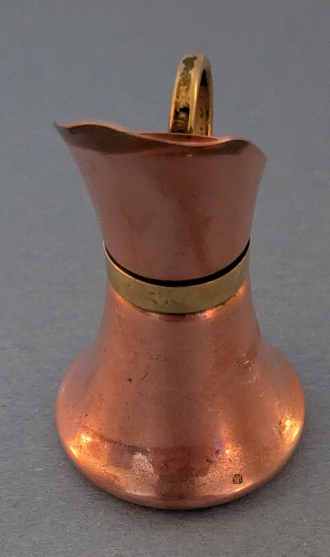 Vintage Pitcher Copper Miniature Doll House Creamer Decor 1 Ounce Vase ...