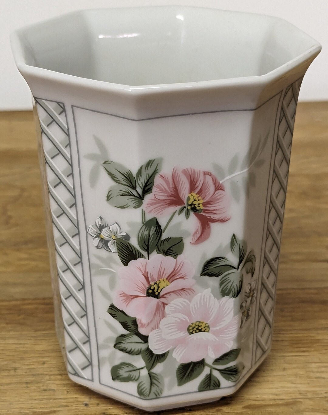 Cup Ceramic Bath Room Andre Richards Garden Gazebo Pink Rose Floral ...