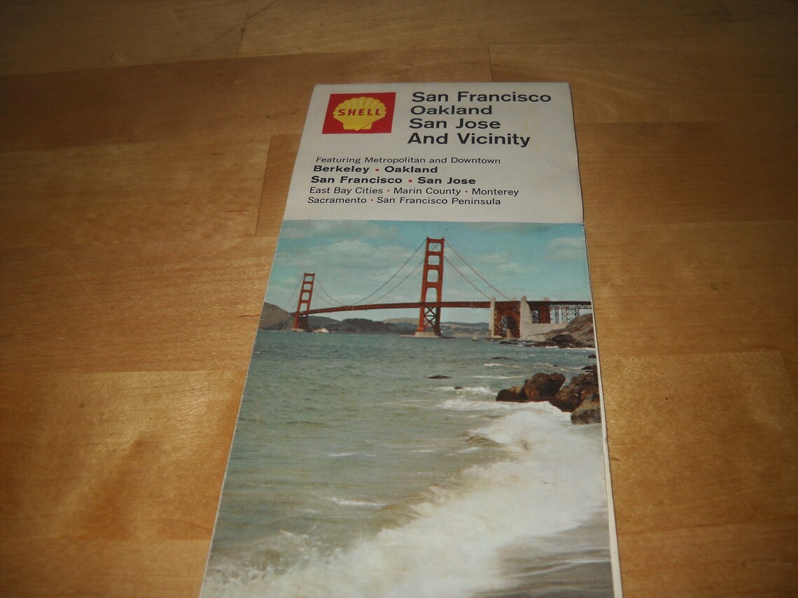 Road Map Gas Station Vintage 1969 Shell San Francisco Oakland - Etsy
