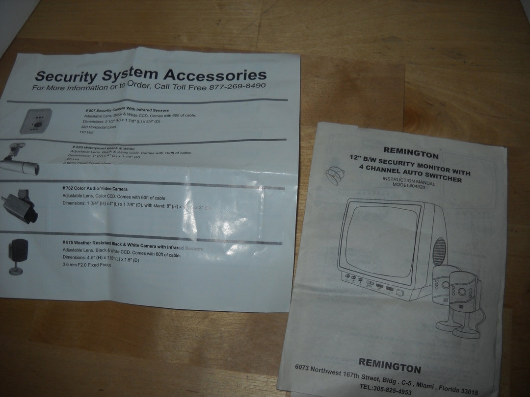 Home Security Monitor Remington Two Cameras With Cables Power Adaptor ...