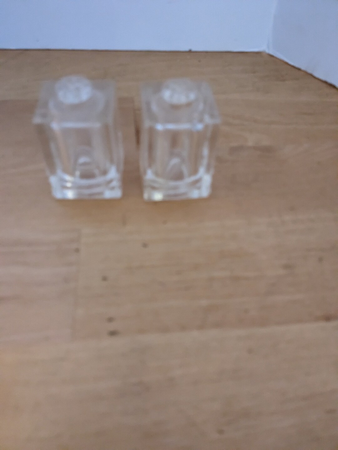 Set of Shakers Salt Pepper Lucite Cube Square Small 2 Tall Clear MCM ...