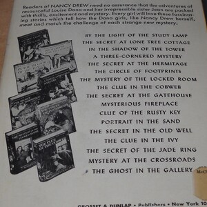 Book Vintage 1946 Nancy Drew Mystery Stories Mystery of the Tolling Bell Carolyn Keene Grosset ...