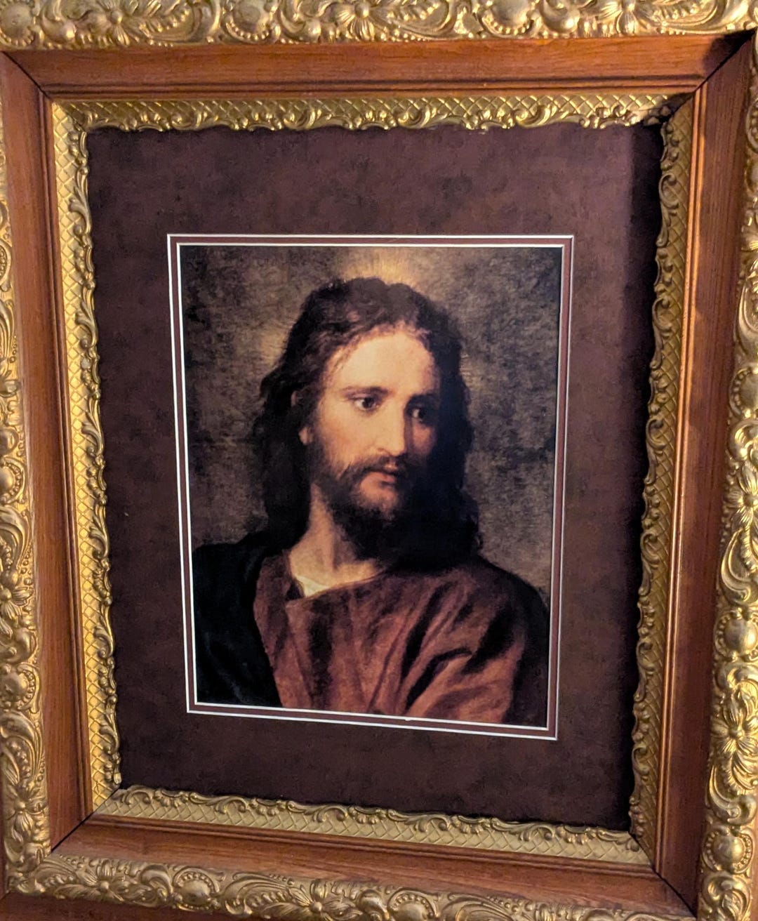 Christ at 33 Print on Paper Heinrich Hofman (1824-1911) 3-D Framed Gold ...