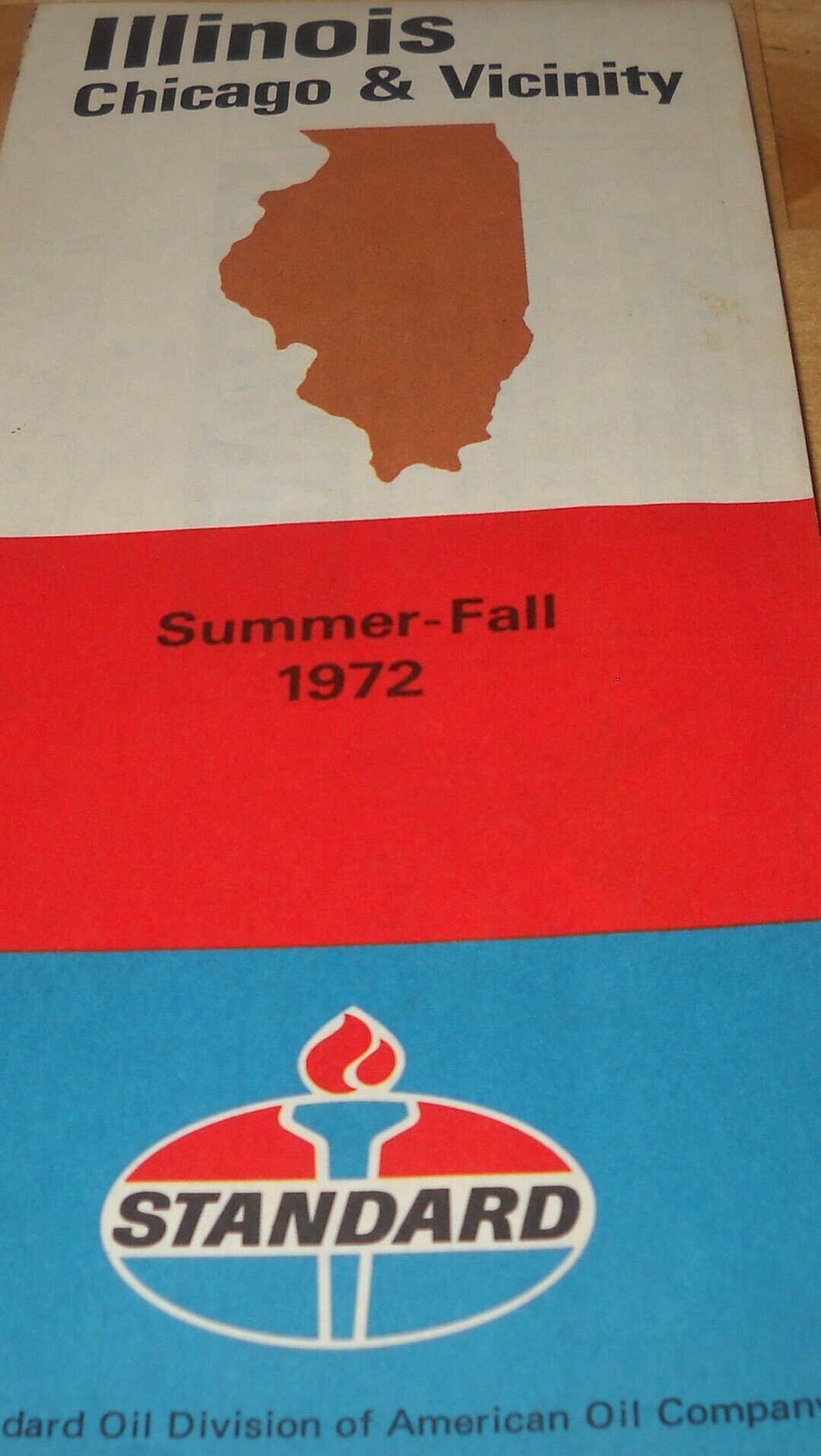 Road Map Gas Station Vintage Summer Fall 1972 Standard Oil Illinois ...