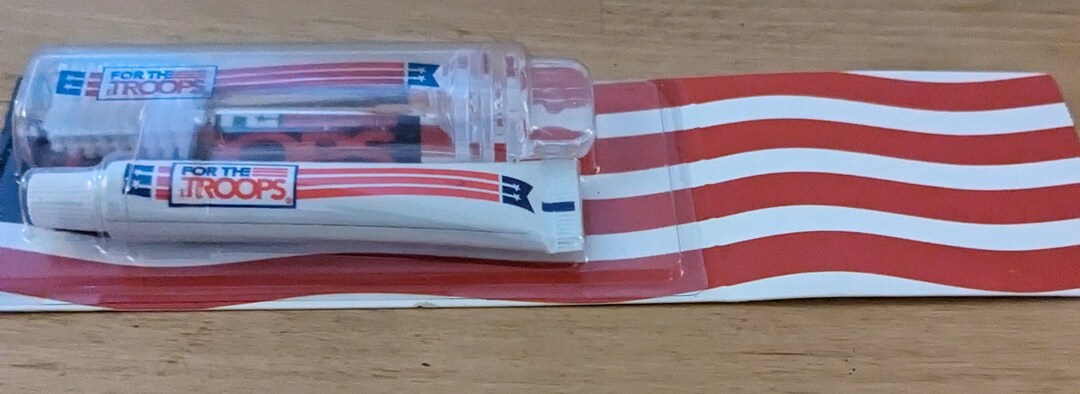 Toothpaste Tooth Brush Patriotic American for the Troops Charity New ...
