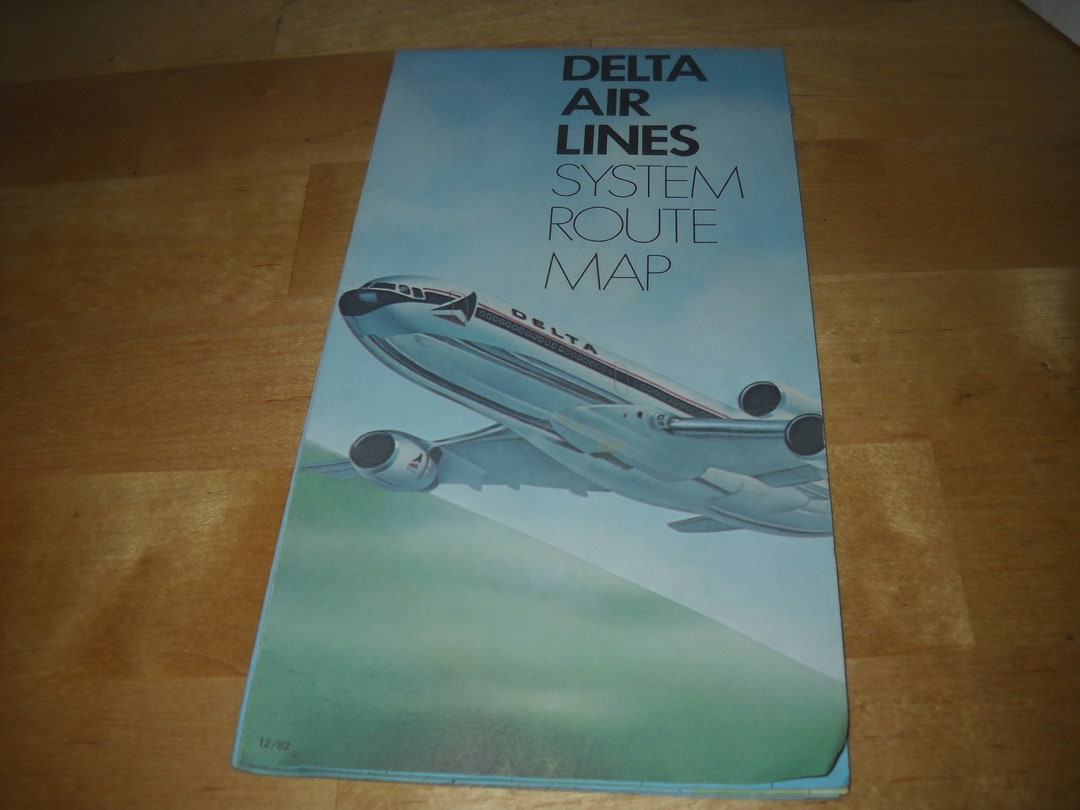 System Route Map Delta Air Lines Vintage 1982 B1927 - Etsy