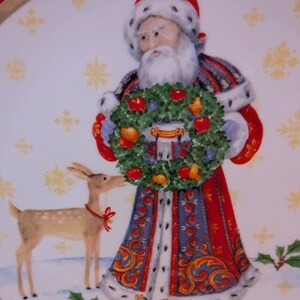Plate Christmas Old World Santa Art Pamela Gladding 8" Diameter With ...