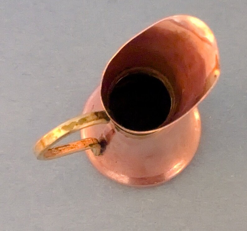 Vintage Pitcher Copper Miniature Doll House Creamer Decor 1 Ounce Vase ...