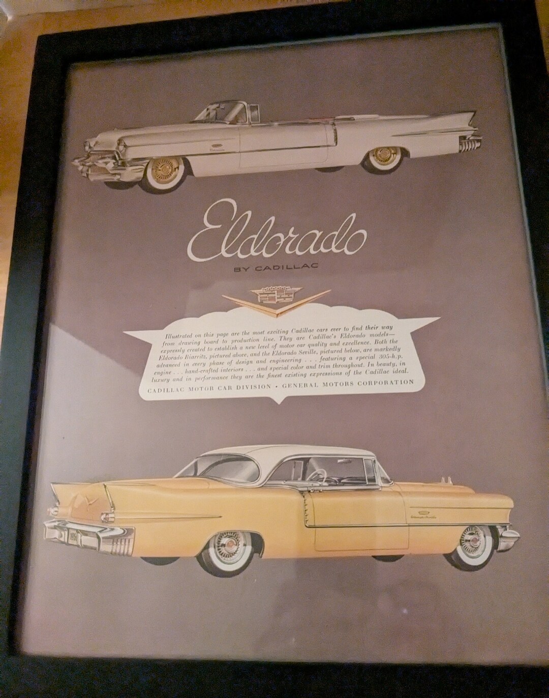 Wall Decor Print Ad 1956 Cadillac Eldorado Biarritz Convertible and ...