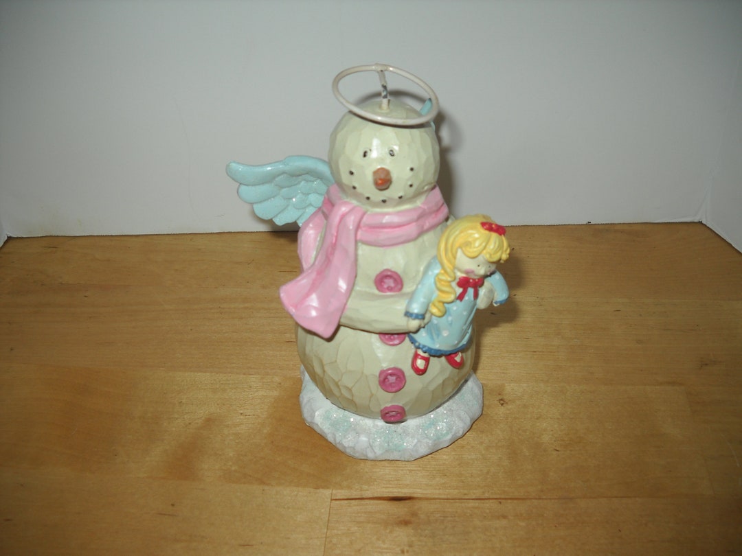 Snowman Angel Figurine 5 Tall Solid Winter Wishes - Etsy