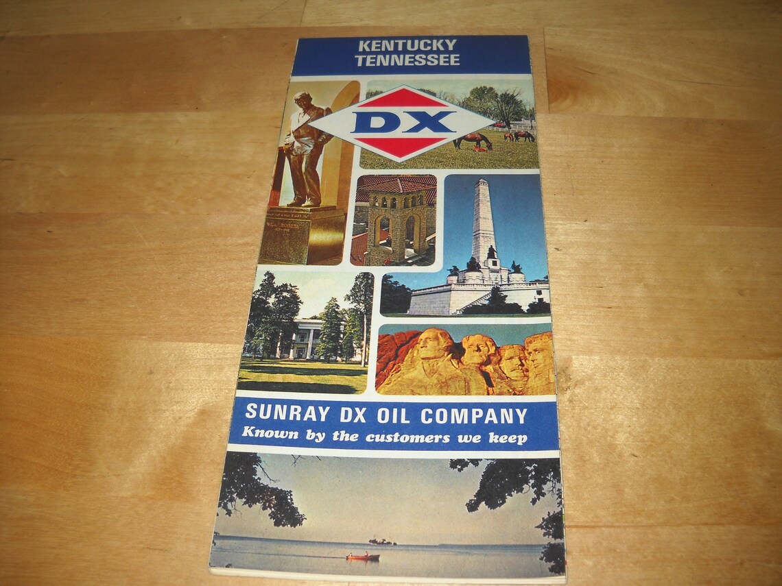 Road Map Gas Station Vintage 1968 Sunray DX Sun Oil Kentucky - Etsy