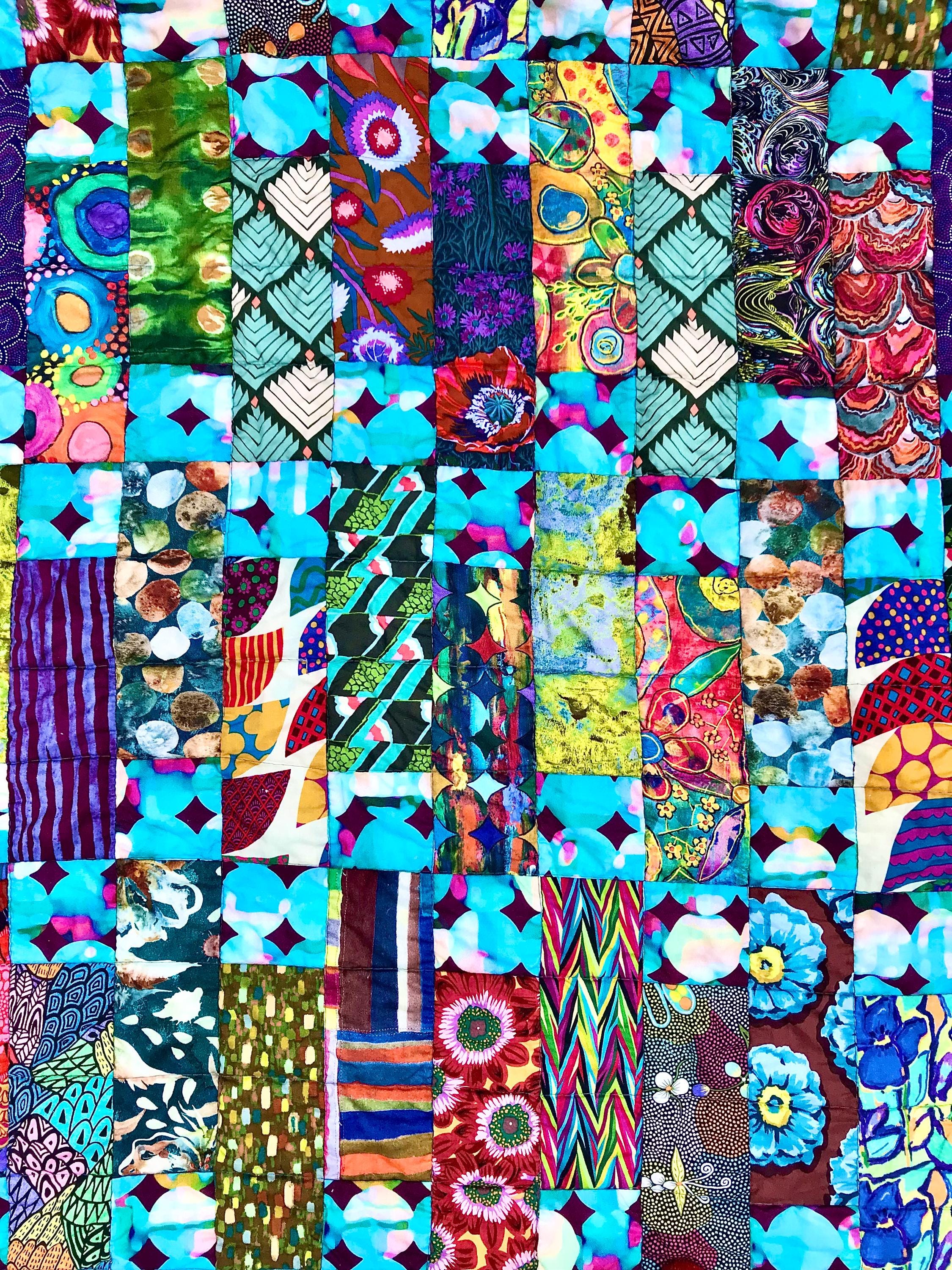Gloriously Scrappy Queen Quilt in Bold Bright Prints - Etsy