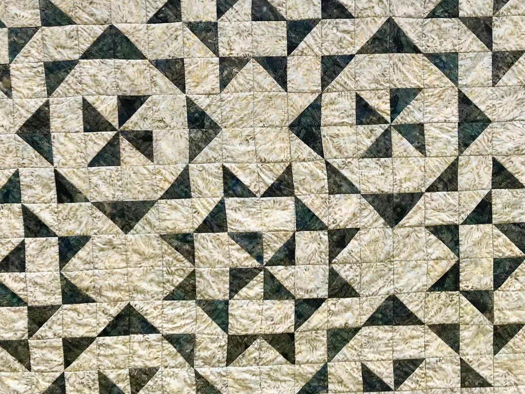 Serenity Batik Lap Quilt/sofa Throw in Charcoal and Ivory - Etsy