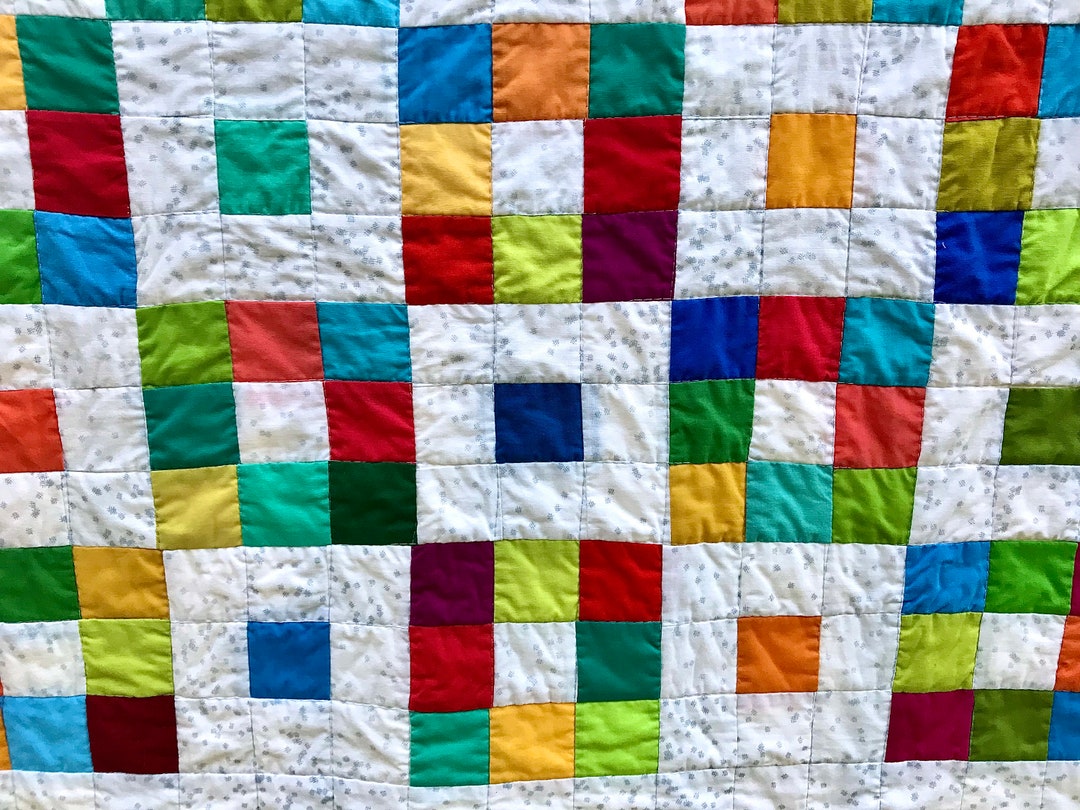 Floating Squares Baby Quilt in Primary Colors - Etsy