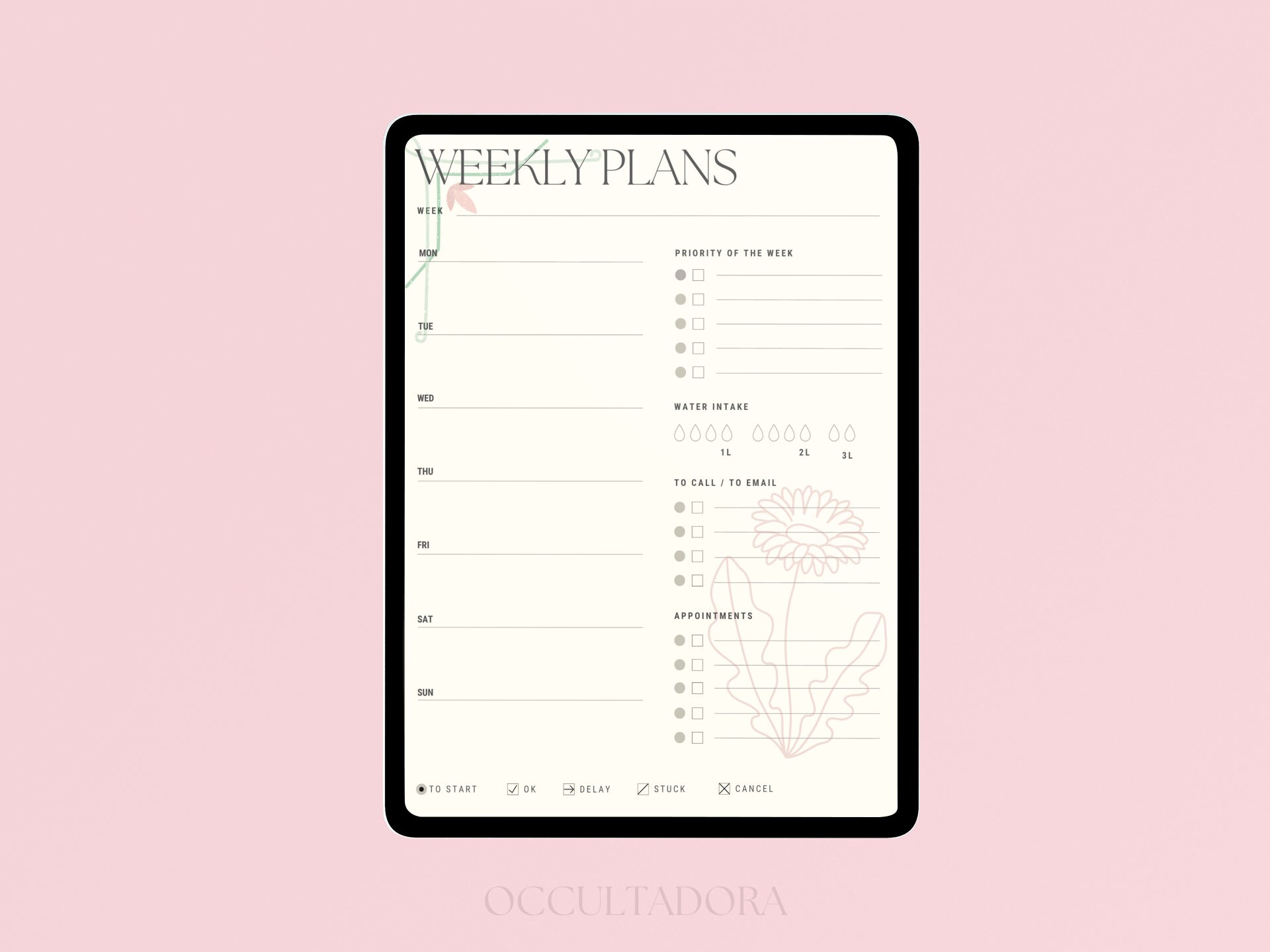 Undated Soft Flower Planner Printable Journal Downloadable Journal ...