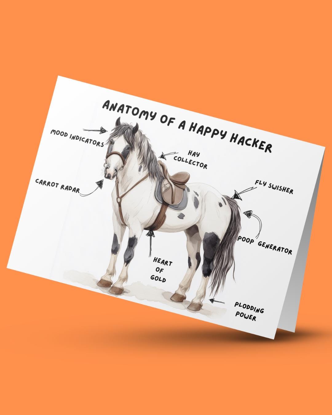 Anatomy of a Happy Hacker | Horse Card | Horse Lover Gift | Funny Horse ...