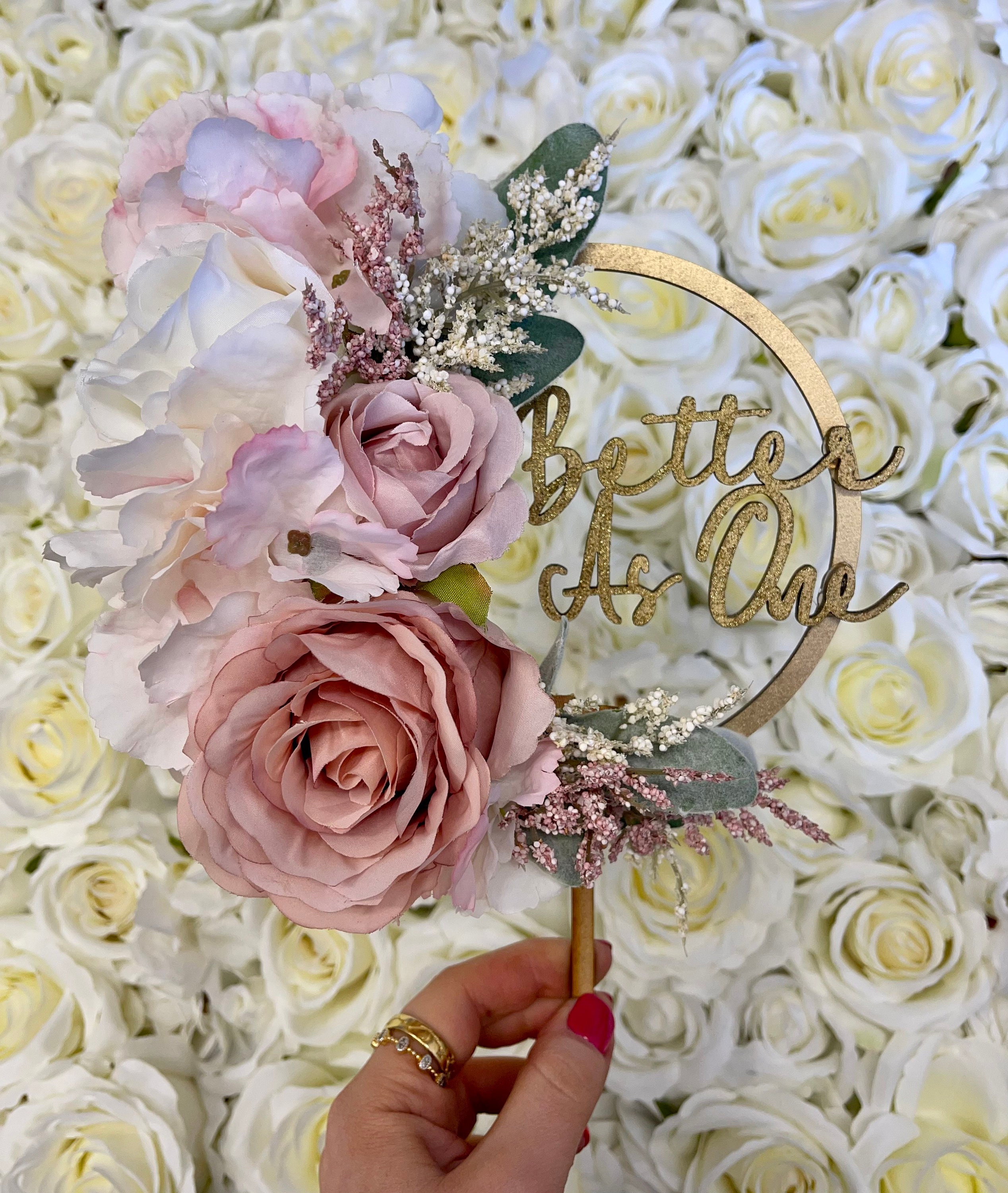 Floral Hoop Wreath Cake Topper First Birthday Cake Topper - Etsy UK