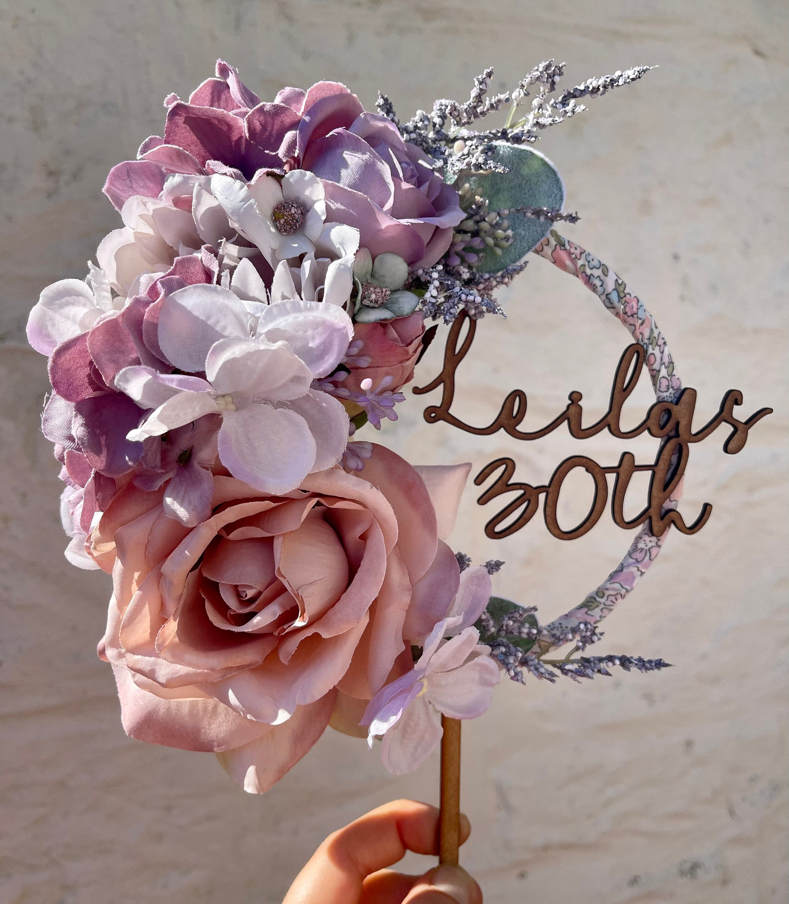 Liberty Floral Cake Topper - Birthday Cake Topper, First Birthday ...