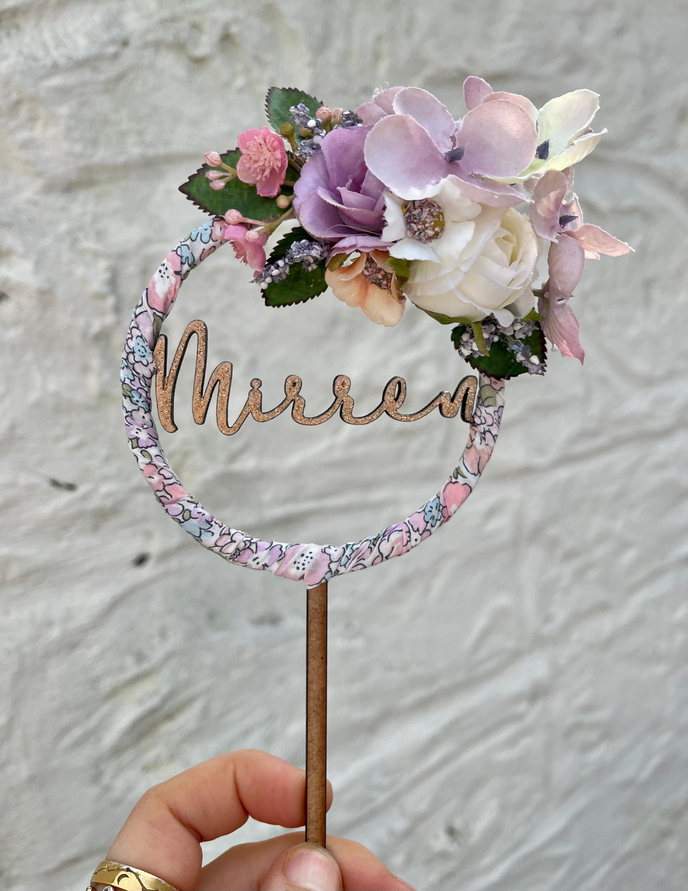 Mini floral cake topper birthday cake topper number topper | Etsy